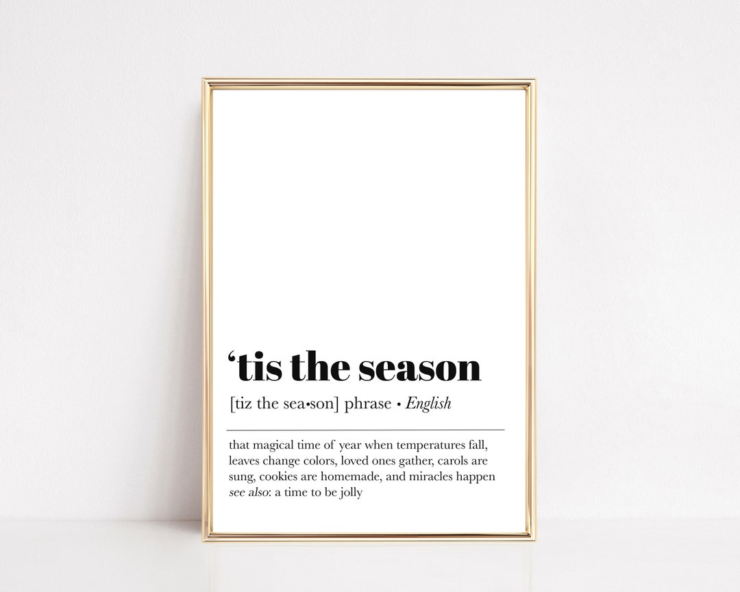 Tis the Season Definition Print | Modern Christmas | Christmas Wall Art ...