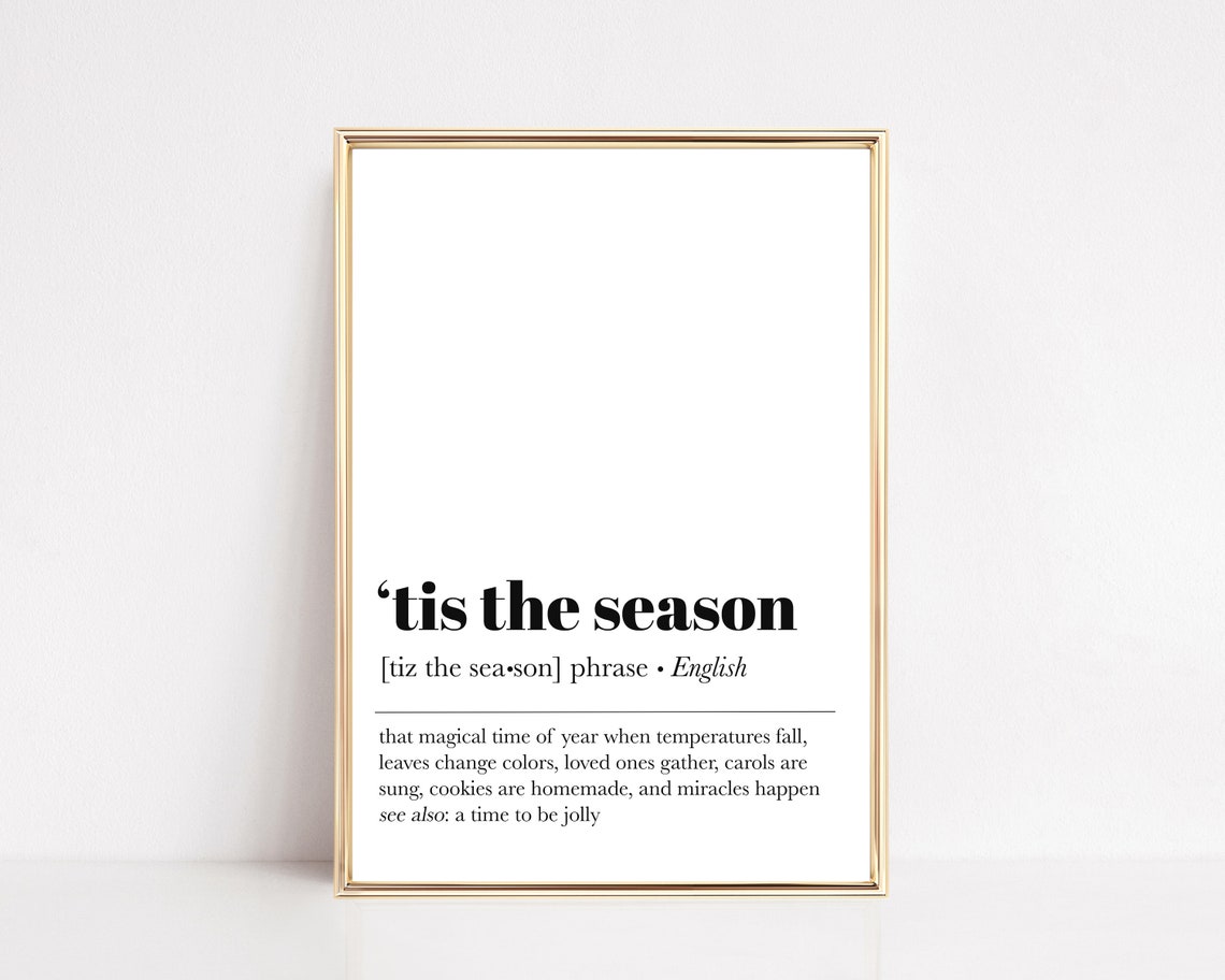 Tis the Season Definition Print Modern Christmas Christmas - Etsy Canada