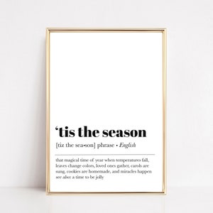 Tis the Season Definition Print | Modern Christmas | Christmas Wall Art ...