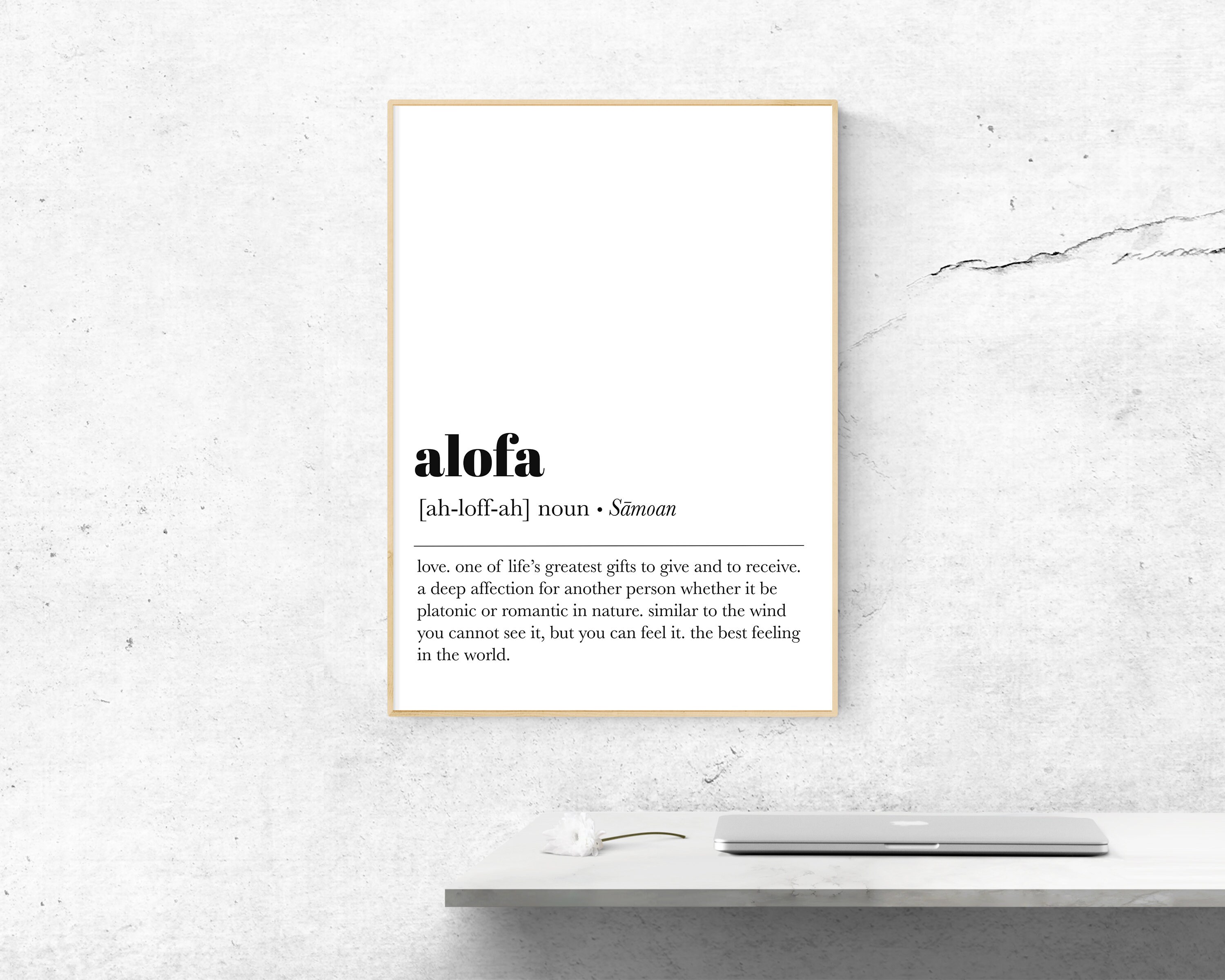 Alofa Definition Print Love Definition Poster Samoan | Etsy