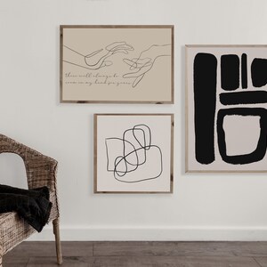 Fine Line Hands Print | Love Quote Print | One Line Drawing | Neutral ...