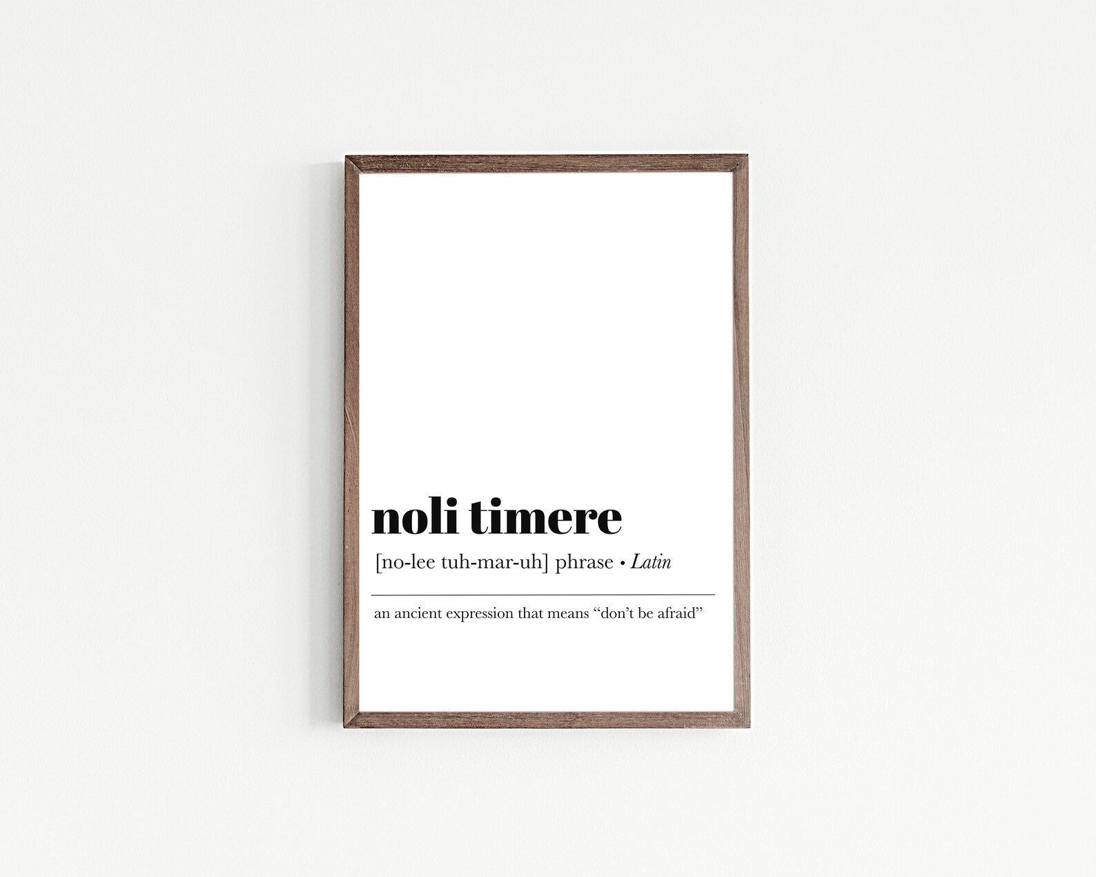 Noli Timere Definition Print Latin Wall Art Inspirational - Etsy