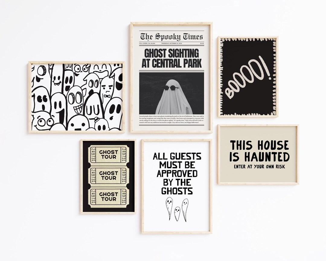 Halloween Digital Print Ghost Decor Ghost Art Cute Halloween Decor ...