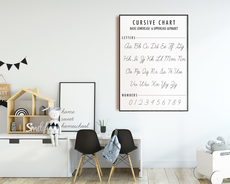 Educational Poster Cursive Poster Neutral Classroom Decor - Etsy