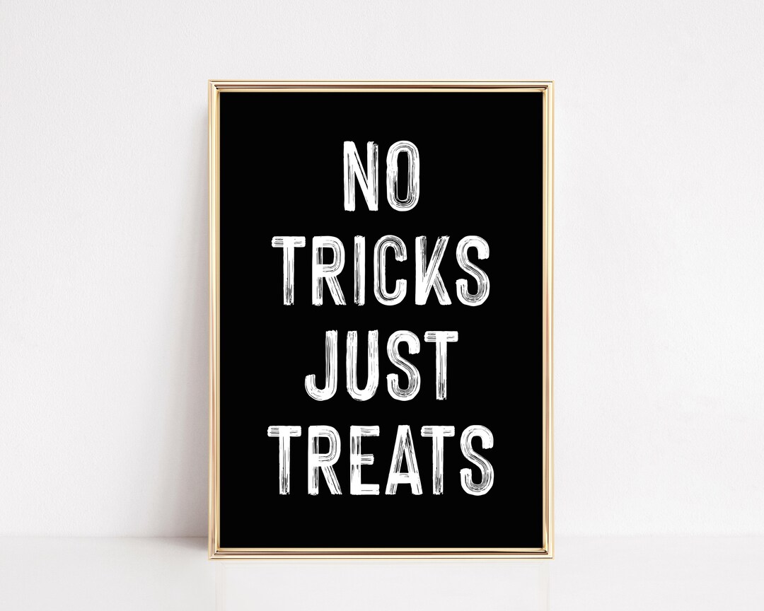 Halloween Printable Wall Art | No Tricks Just Treats | Neutral ...
