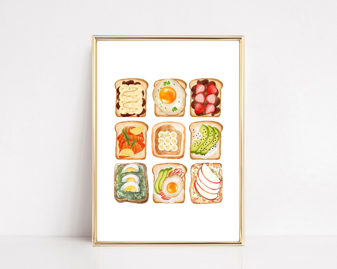 Kitchen Wall Art | Toast Print | Kitchen Decor | Food Wall Art ...
