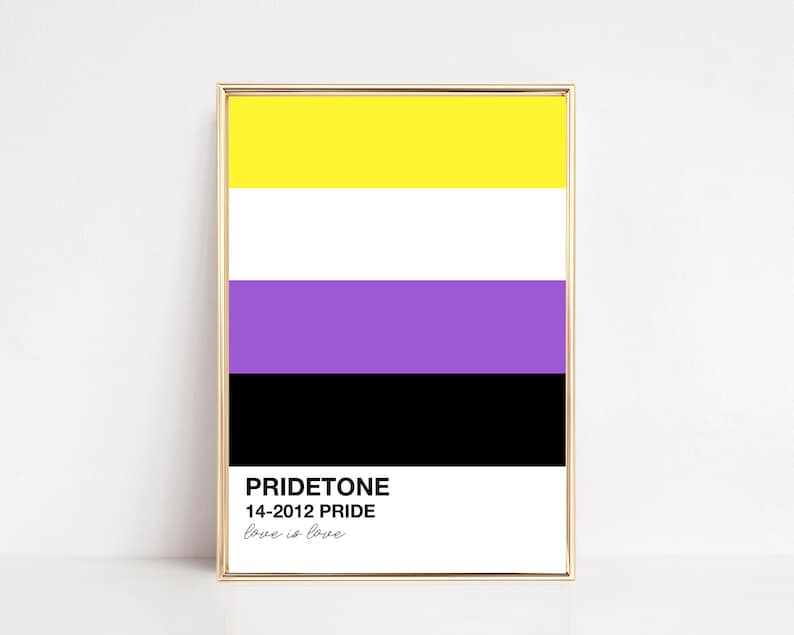 Nonbinary Pride Print Nonbinary Pride LGBTQ Poster PRIDE | Etsy
