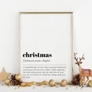 Christmas Definition Printable | Modern Christmas | Christmas Art Print ...