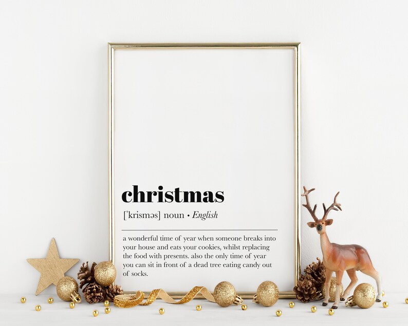 Christmas Definition Printable Modern Christmas Christmas - Etsy