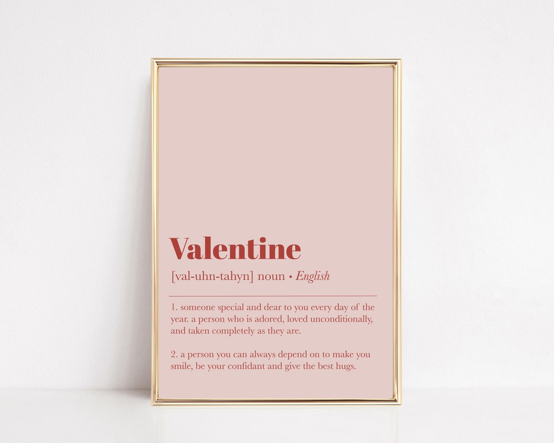 Valentine Definition Print | Valentines Day Decor | Valentines Day ...