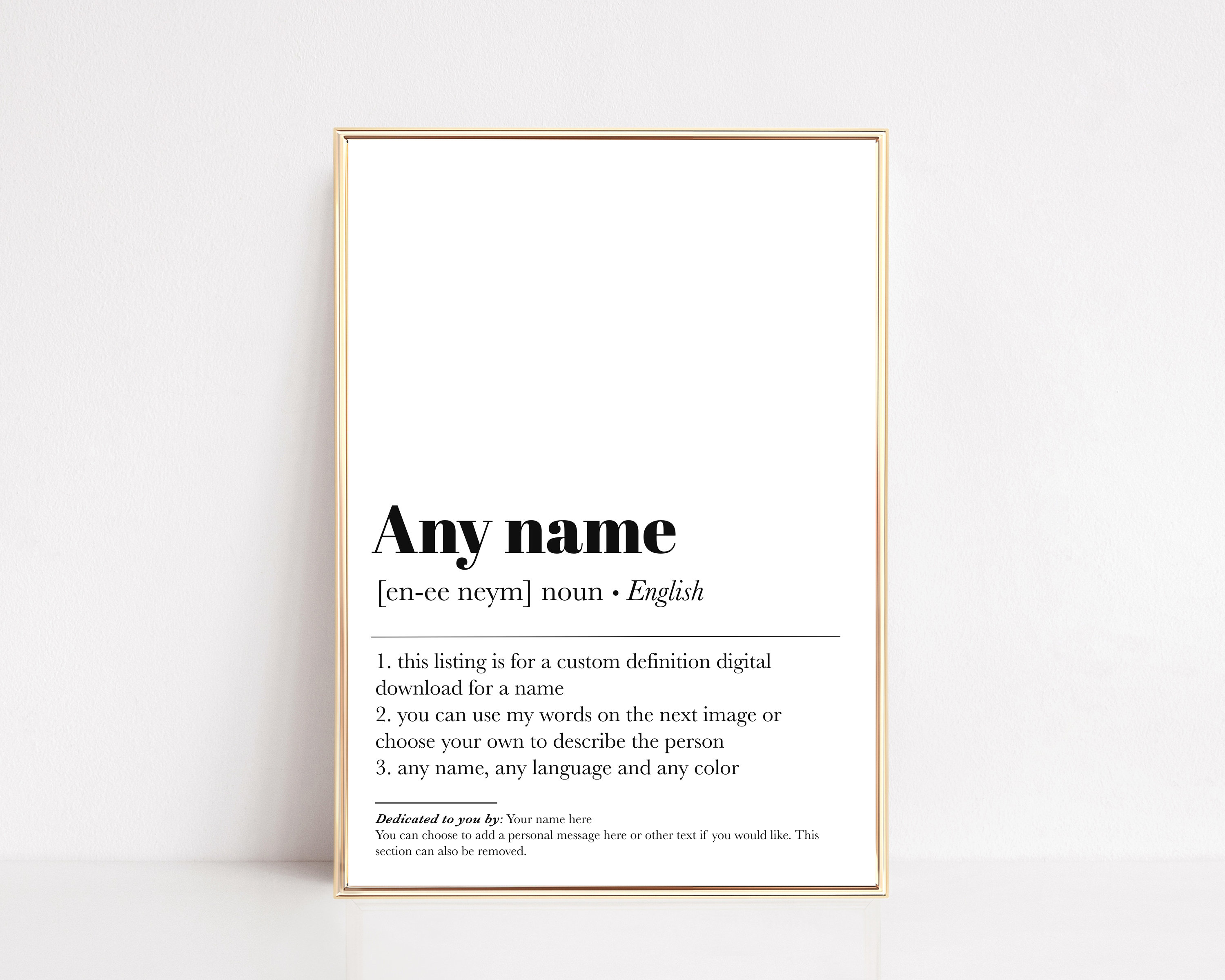 Personalized gifts custom name definition print best | Etsy