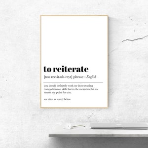 Funny Office Email Print | to Reiterate | Zoom Background | Office Wall ...