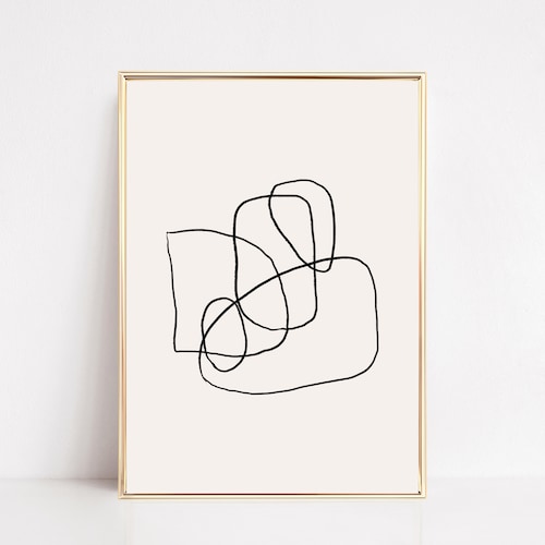 Abstract Scribble Fine Line Art Printable One Line Art Print - Etsy