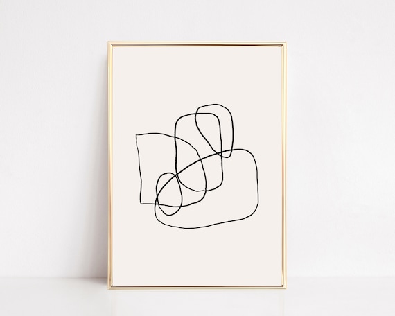 Abstract Scribble Fine Art Printable Neutral Wall Art One | Etsy