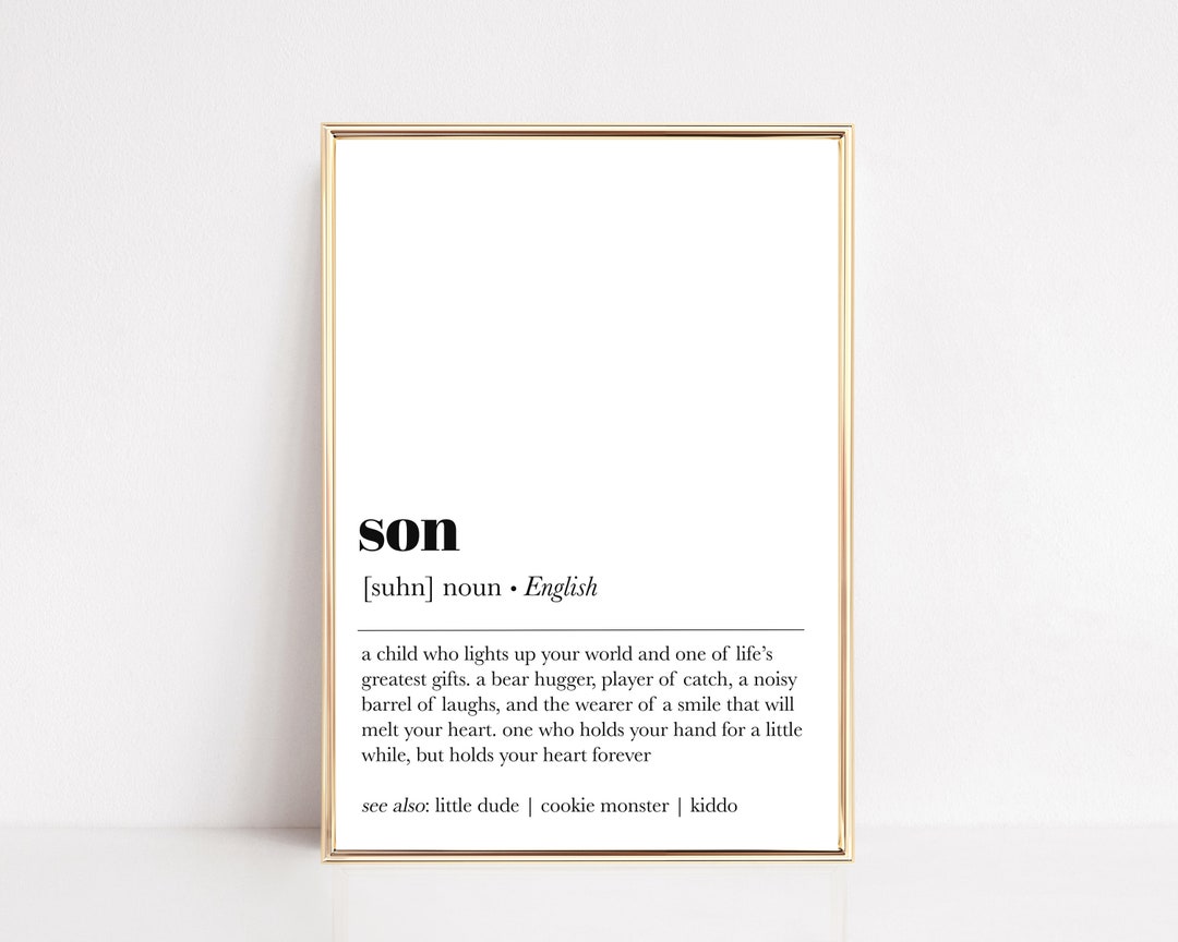 Son Definition Print | Gifts for Kids | Boys Room Decor | Gifts for ...