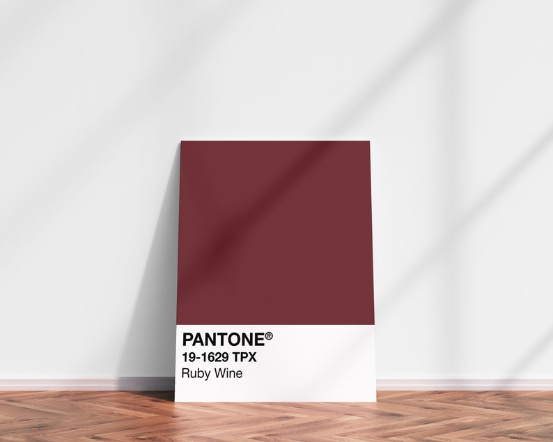 Pantone ruby wine print pantone art pantone print red | Etsy
