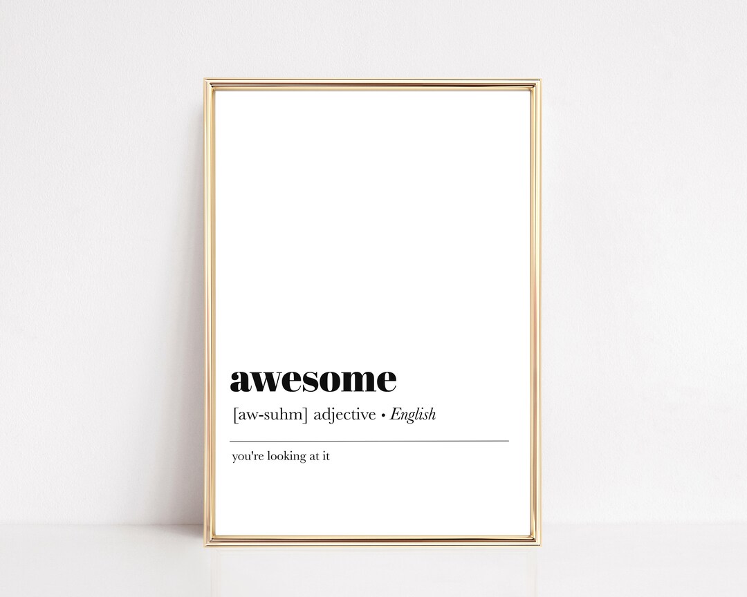 Awesome Definition Print | Funny Boy Room Decor | Teen Poster | Man ...