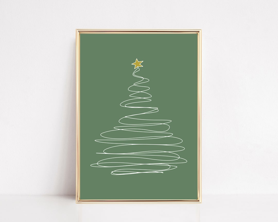 Christmas Wall Decor | Christmas Tree Line Art Print | Christmas ...