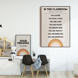 Classroom Rules Poster | Neutral Classroom Decor | Calm Neutral ...