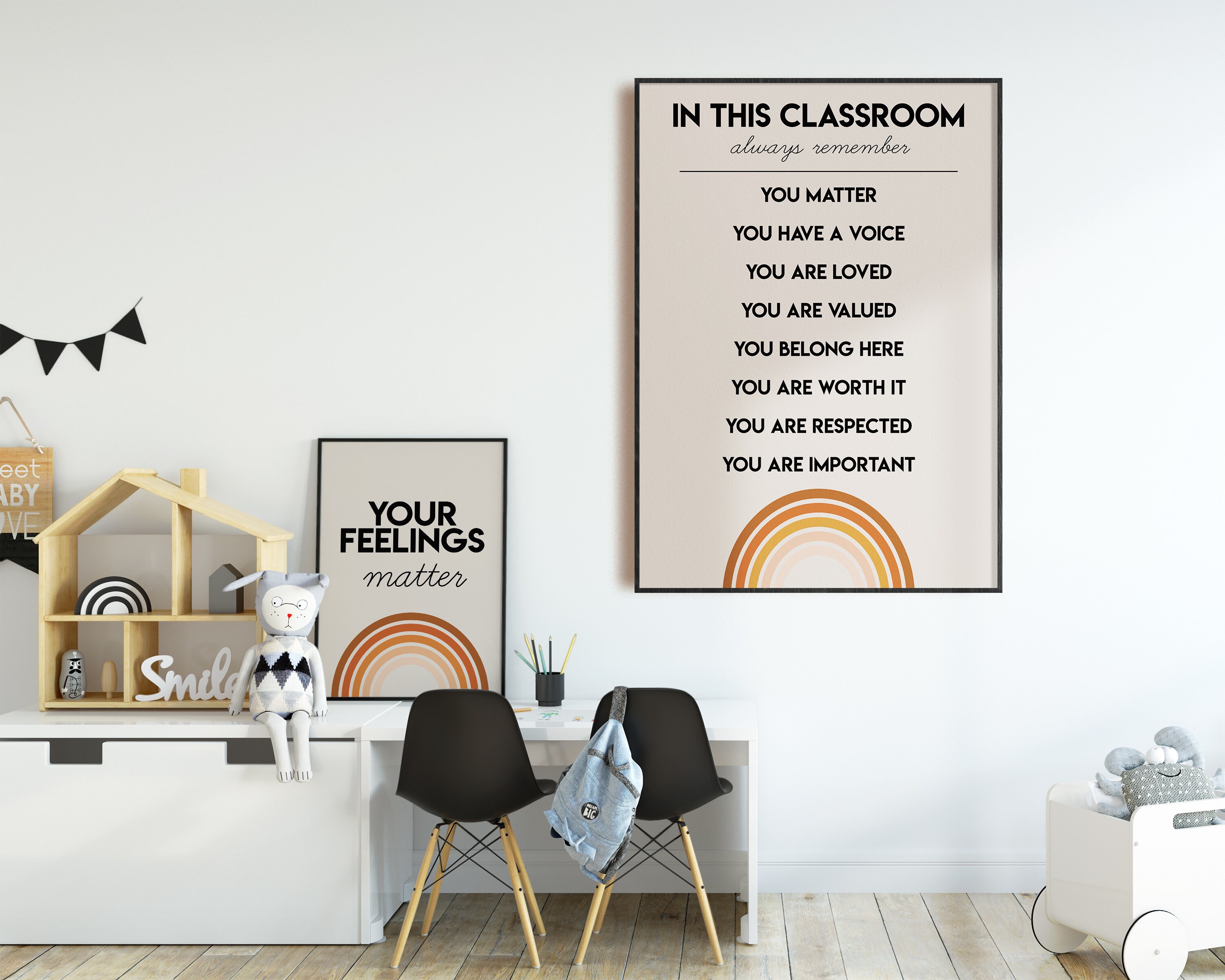 Classroom Rules Poster Neutral Classroom Decor Calm - Etsy