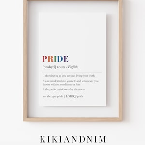 Pride Definition Print Coming Out Gift LGBTQ Gift Pride Office Decor ...
