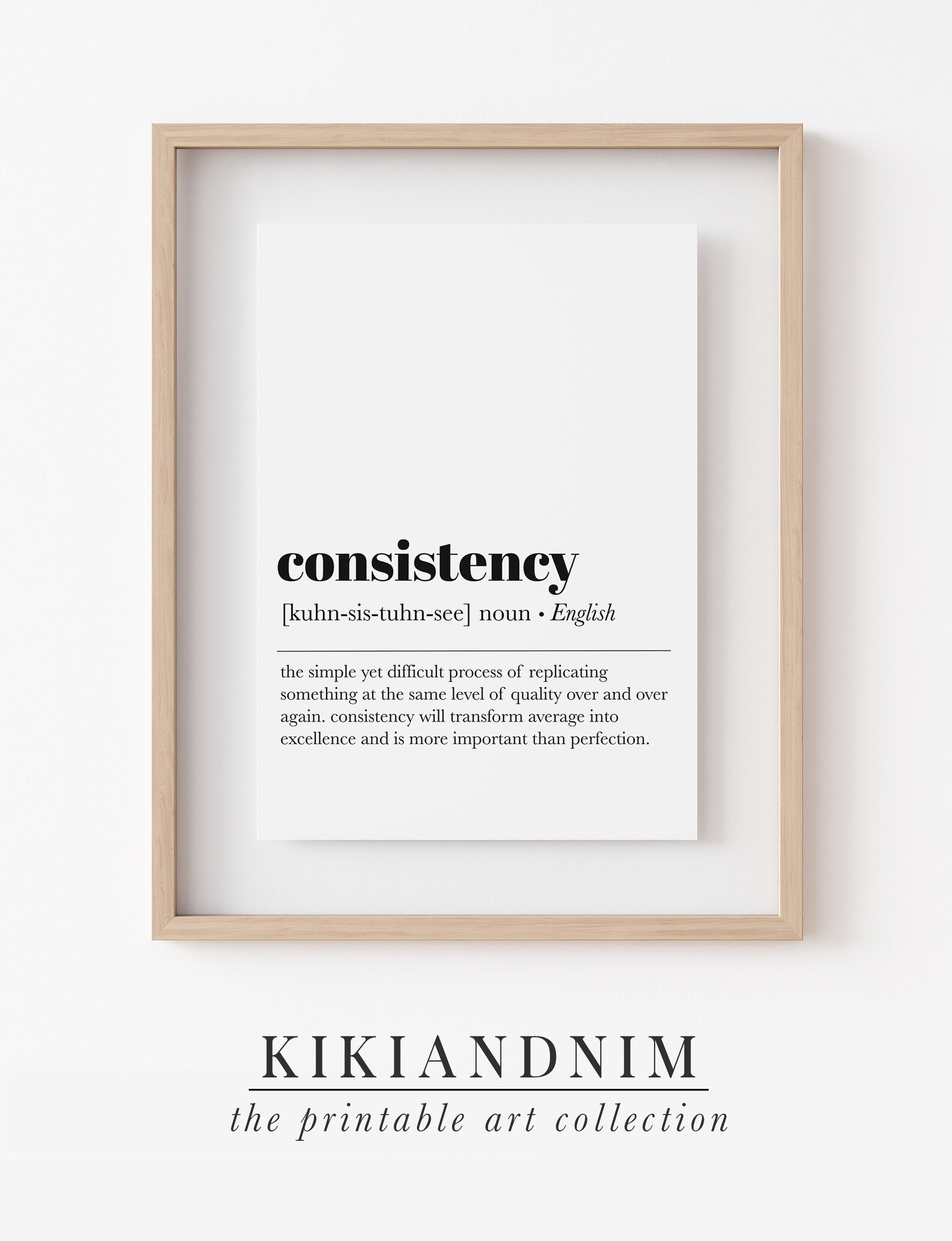 Consistency Definition Print Office Wall Art Home Office - Etsy