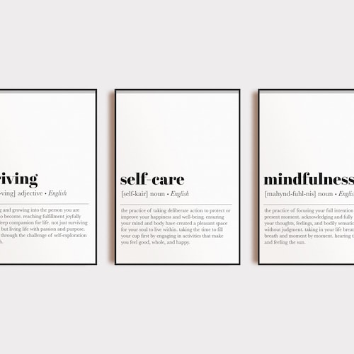 Self Care Wall Art Set of 3 Prints Mental Health Prints - Etsy
