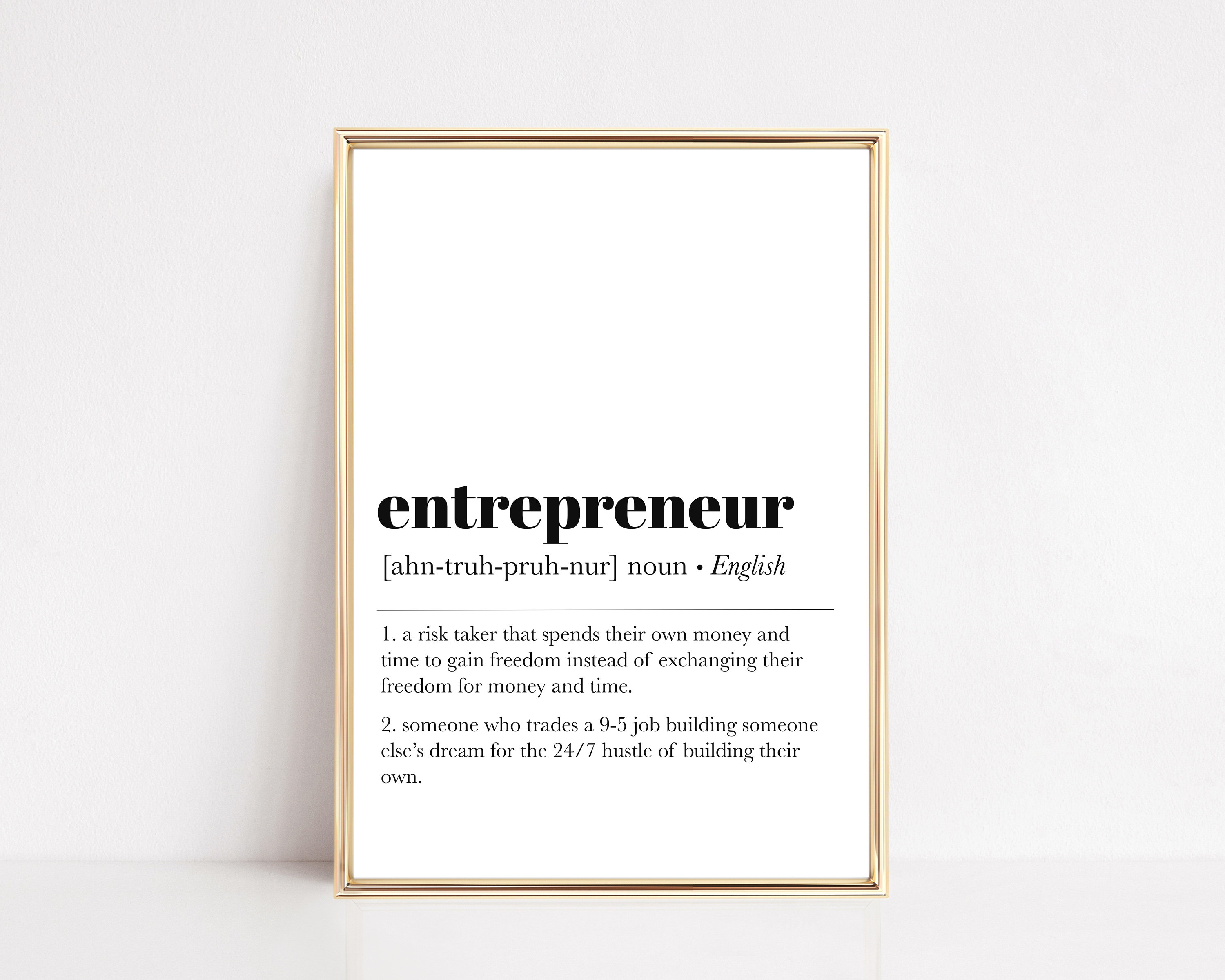 Entrepreneur Definition Wall Art Office Wall Art - Etsy