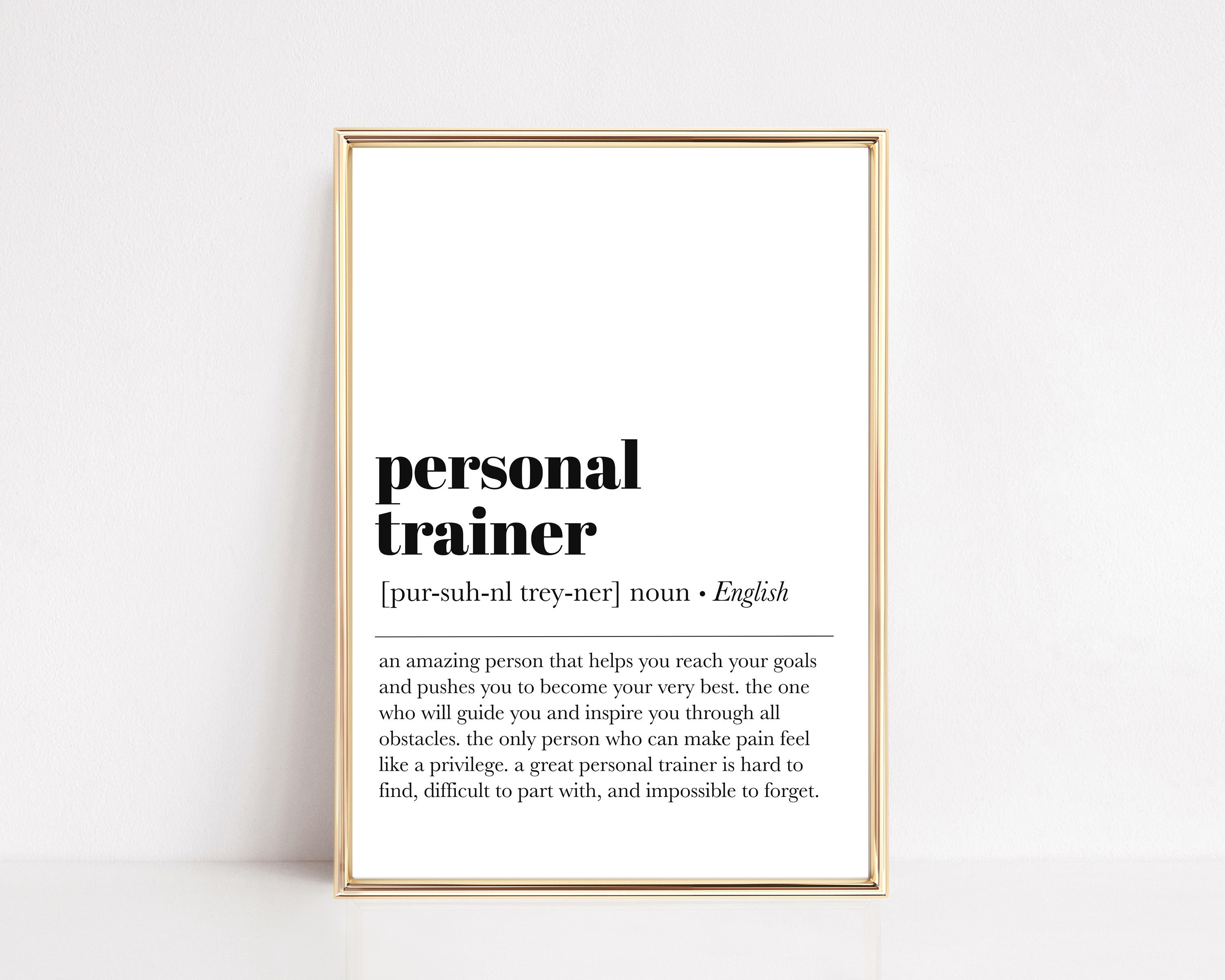 Personal Trainer Definition Print Gift for Personal Trainer - Etsy