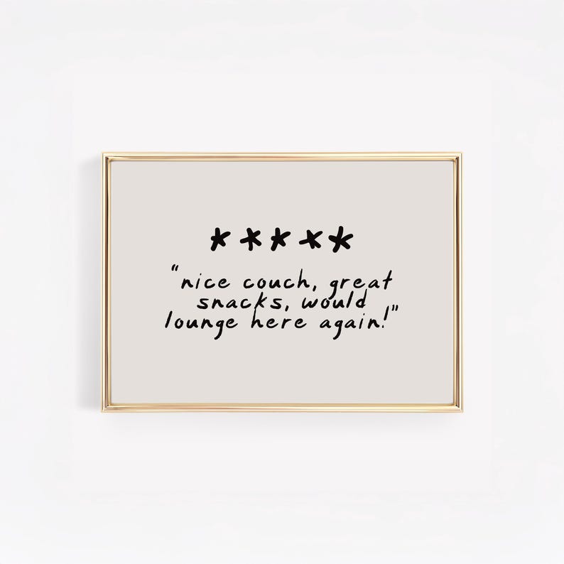 Funny Living Room Couch Wall Art | Horizontal Wall Art | Neutral Home ...