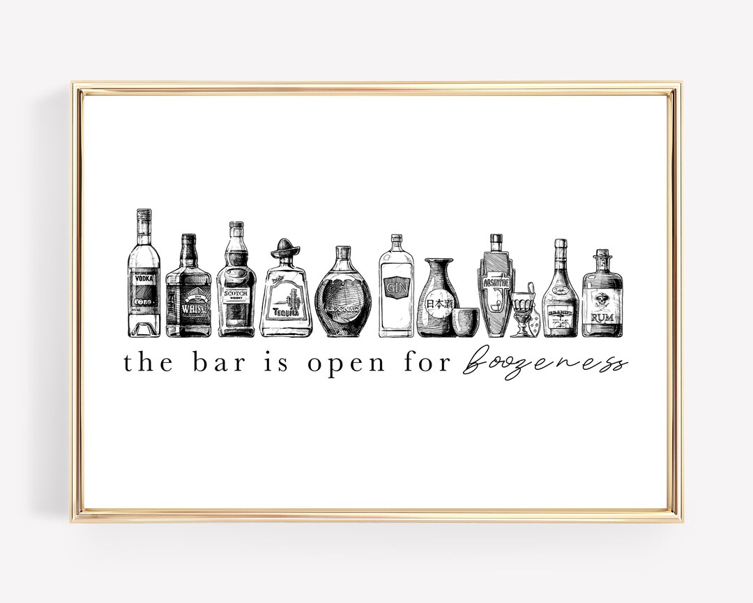 Bar Cart Decor | Bar Sign | Bar Art Prints | Bar Cart Accessories | Bar ...