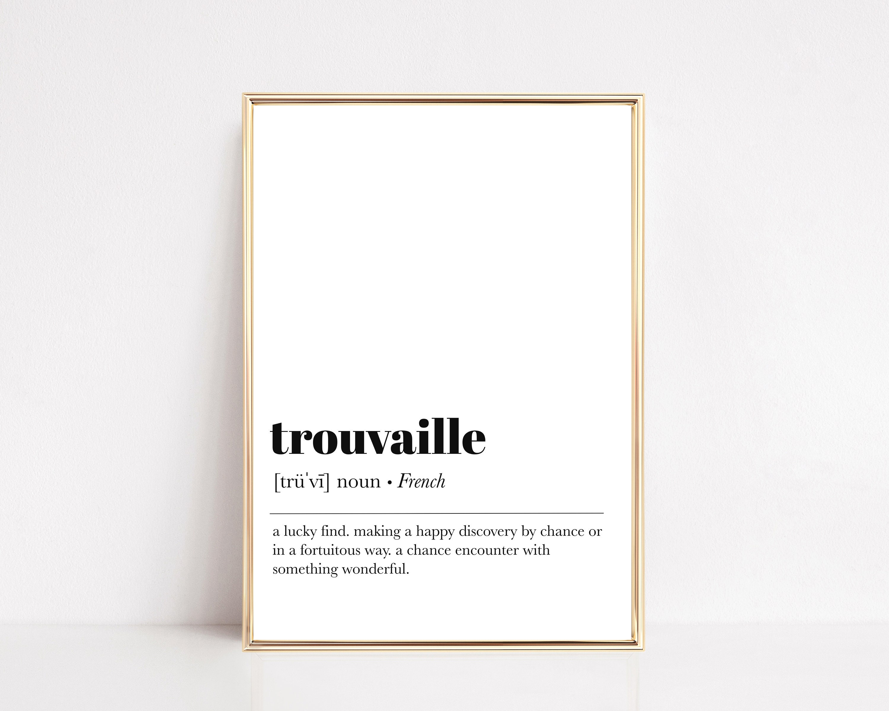 Trouvaille definition print french print romantic gift | Etsy