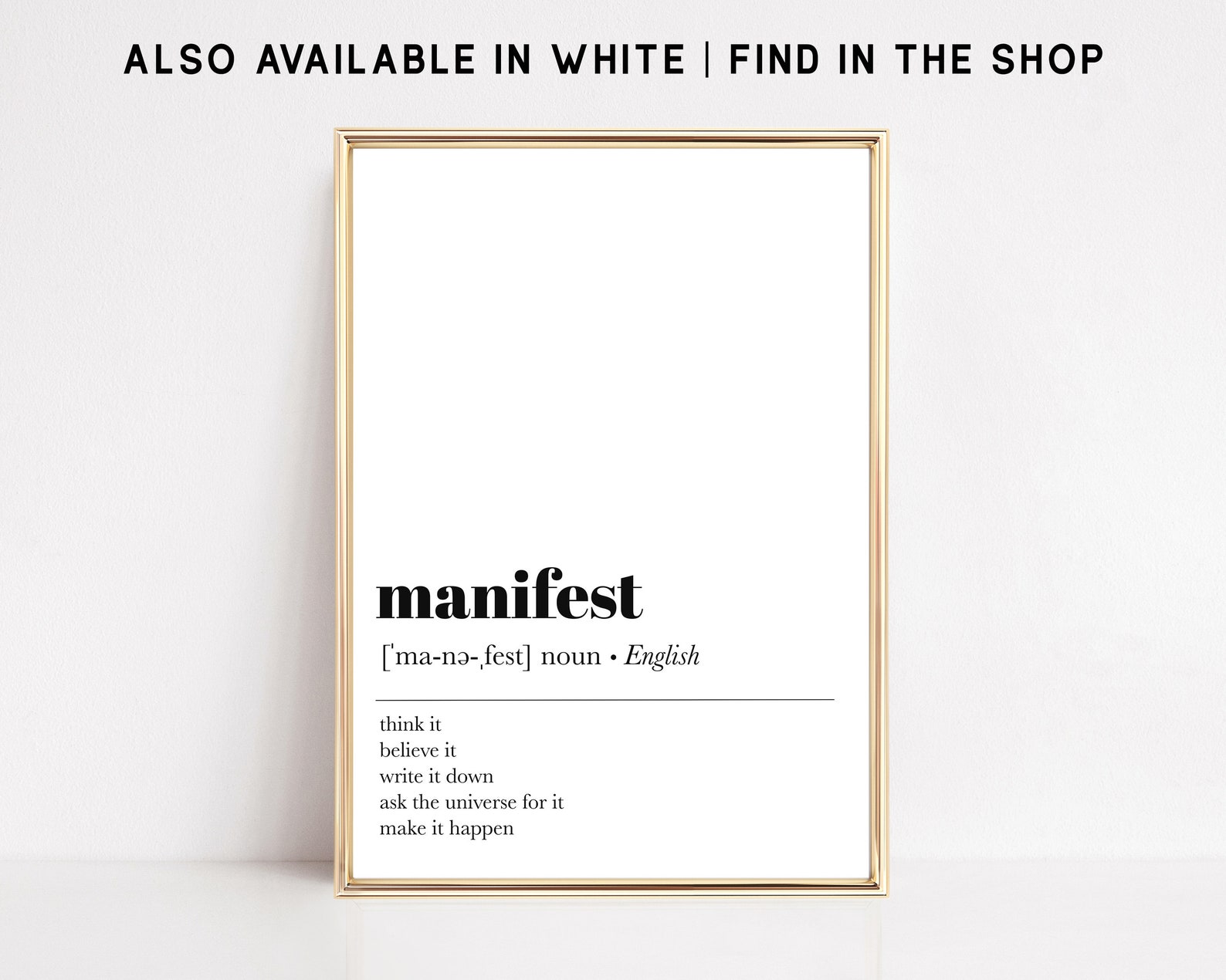 Manifest Definition Print Motivational Poster Law of | Etsy