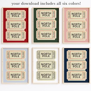 North Pole Ticket Print | Christmas Print | Modern Christmas Decor ...