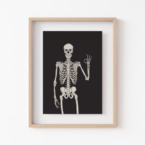 Skeleton Prints | Halloween Printable Wall Art | Halloween Decor | Set ...