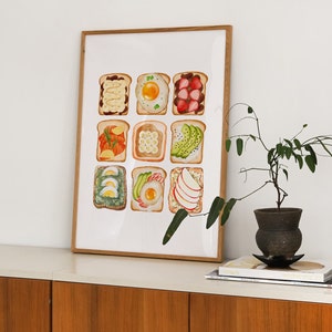 Kitchen Wall Art | Toast Print | Kitchen Decor | Food Wall Art ...