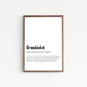 Feminist Definition Print | Feminist Poster | Inspirational Wall Art ...