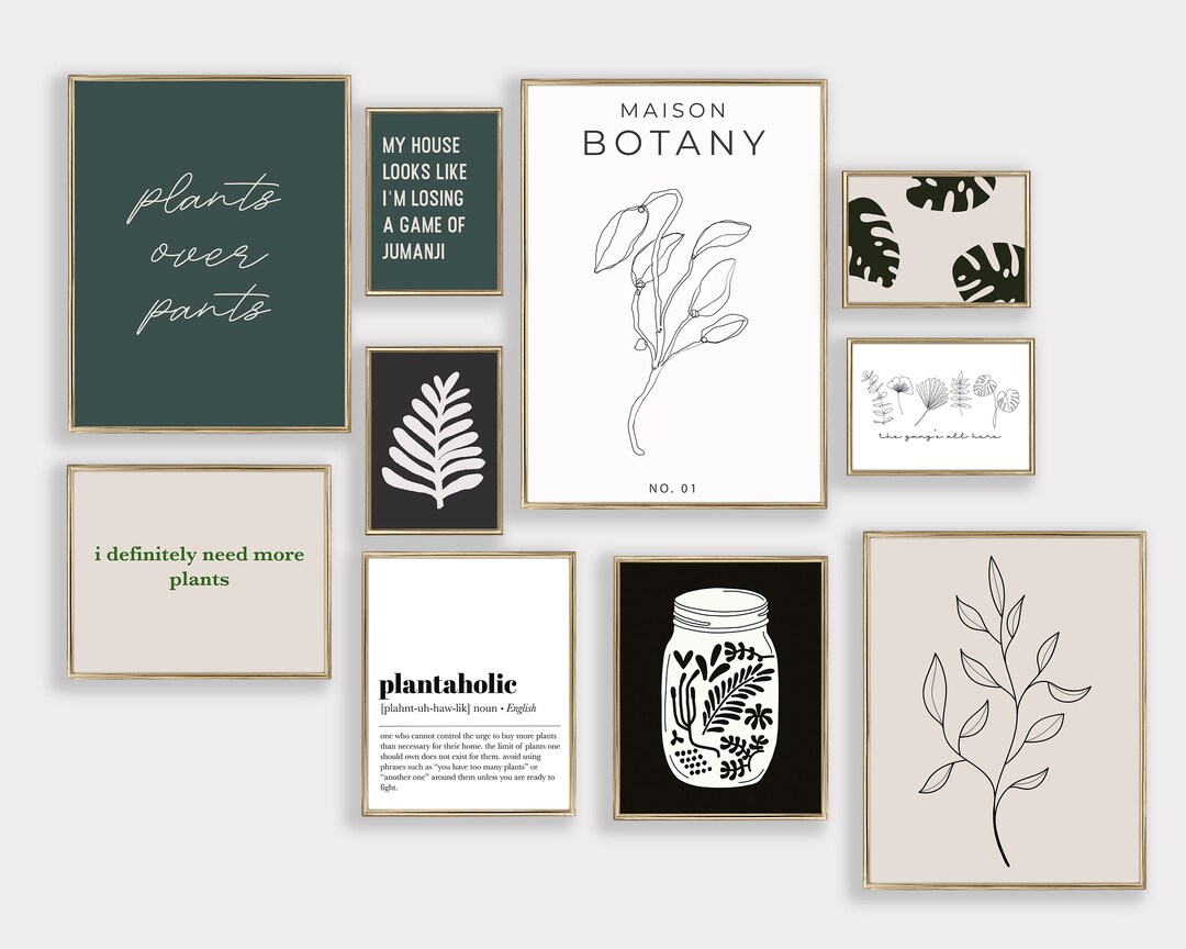 Plant Wall Art | Plant Wall Decor | Gallery Wall Set of 10 Prints ...