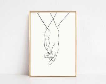 Holding Hands Line Art - Etsy