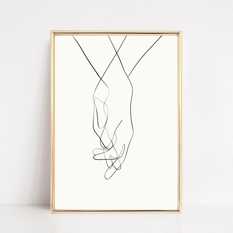 Holding Hands Line Art - Etsy