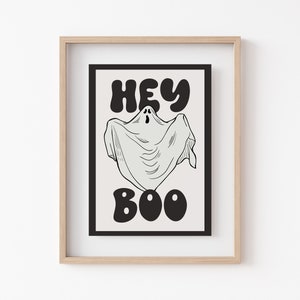 Hey Boo Sign | Cute Halloween Decor | Halloween Wall Art | Trendy Wall ...