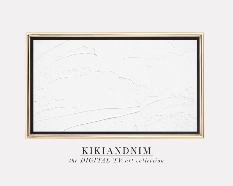 Samsung Frame Tv Art Set Modern Texture Frame Tv Art White | Etsy