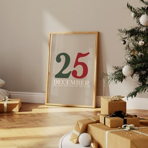 December 25 Sign Classic Christmas Decor Christmas Wall Art Christmas ...