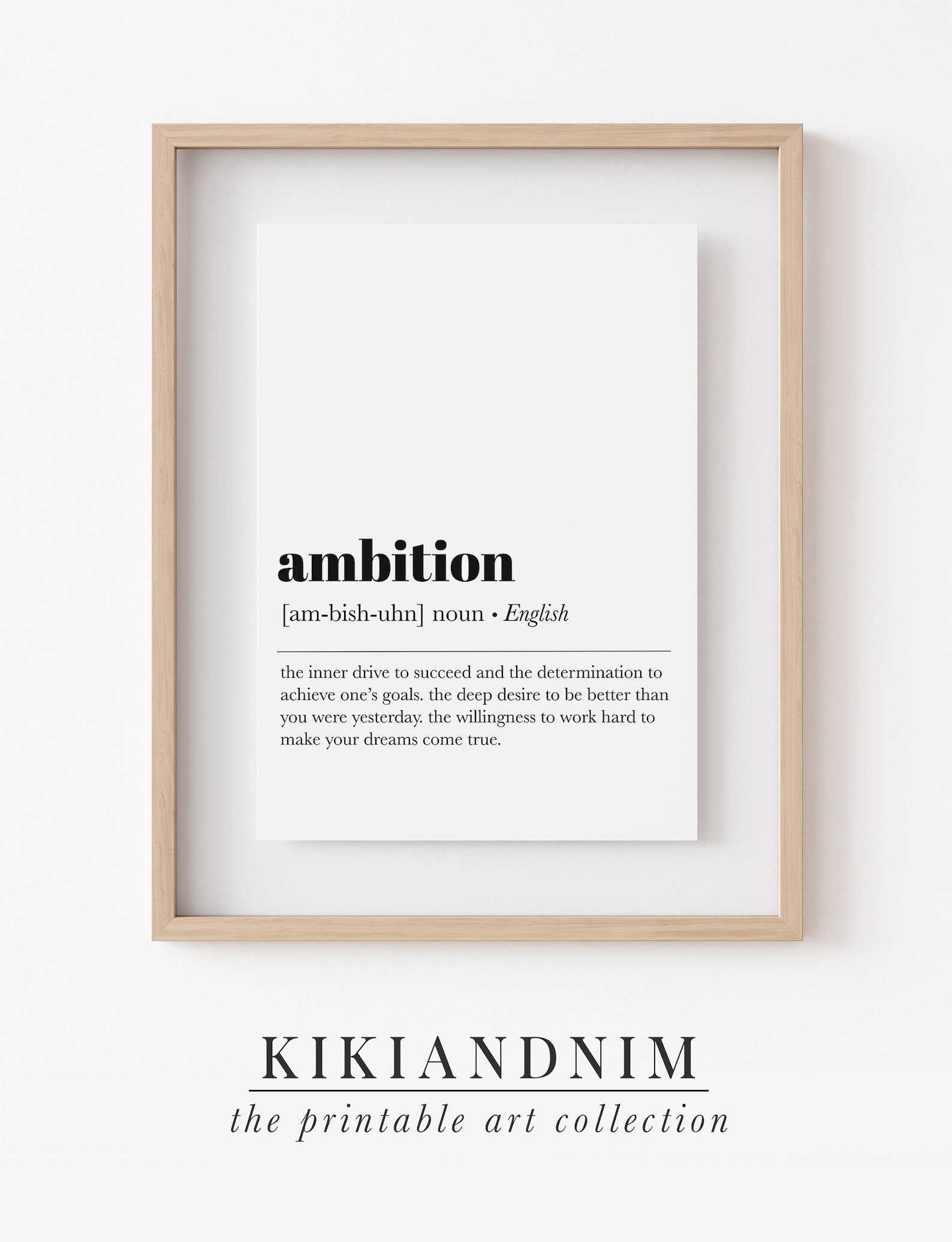 Ambition Definition Print | Office Wall Art | Entrepreneur Gift | Home ...