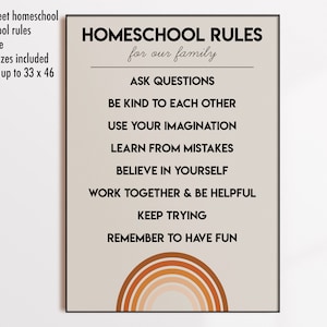 Homeschool Rules Printable | Homeschool Classroom | Homeschool Poster ...
