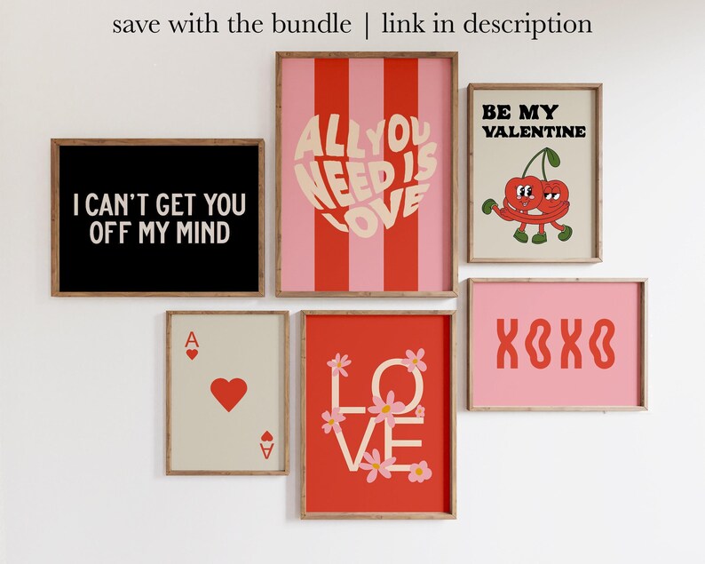 Love Wall Art | Valentines Printable | Trendy Retro Wall Art ...