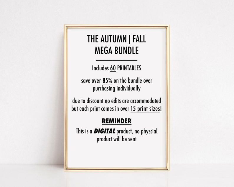 Fall Prints Mega Bundle 60 AUTUMN PRINTS Fall Wall Art - Etsy