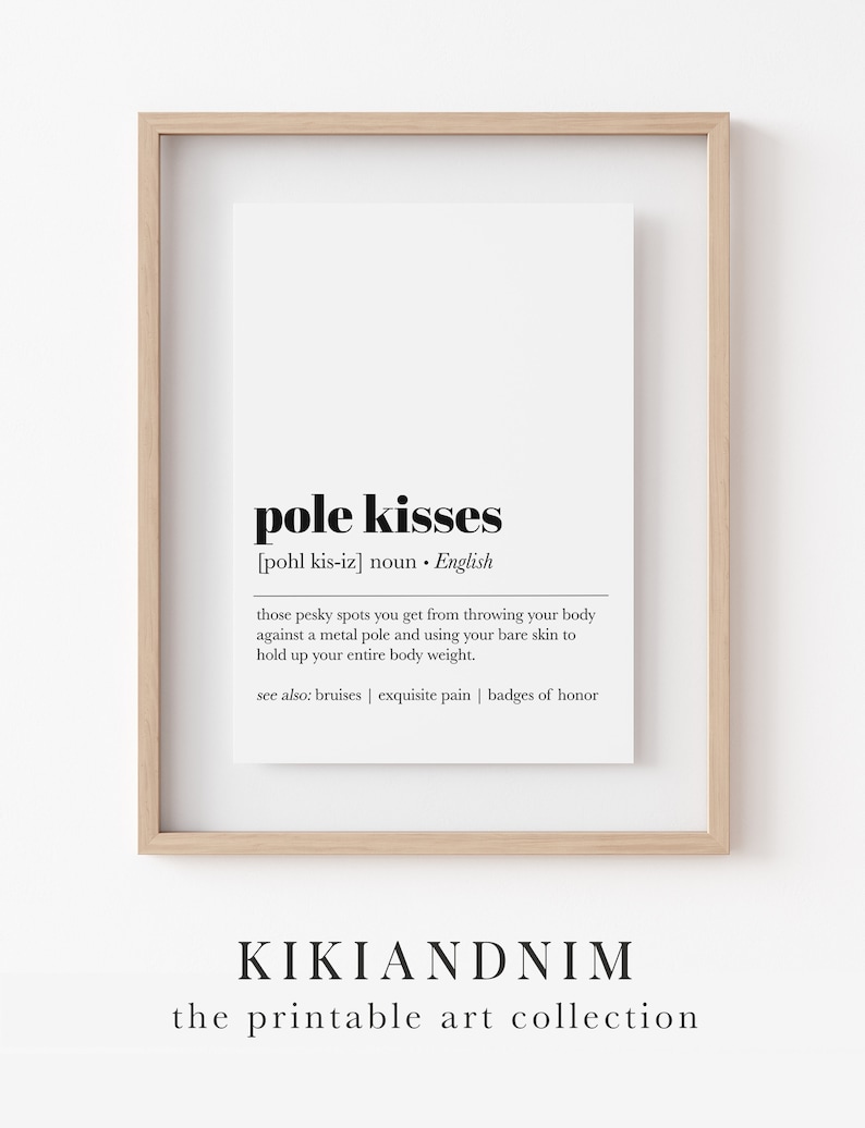 Pole Kisses Definition Print Pole Studio Decor Pole Dancer - Etsy