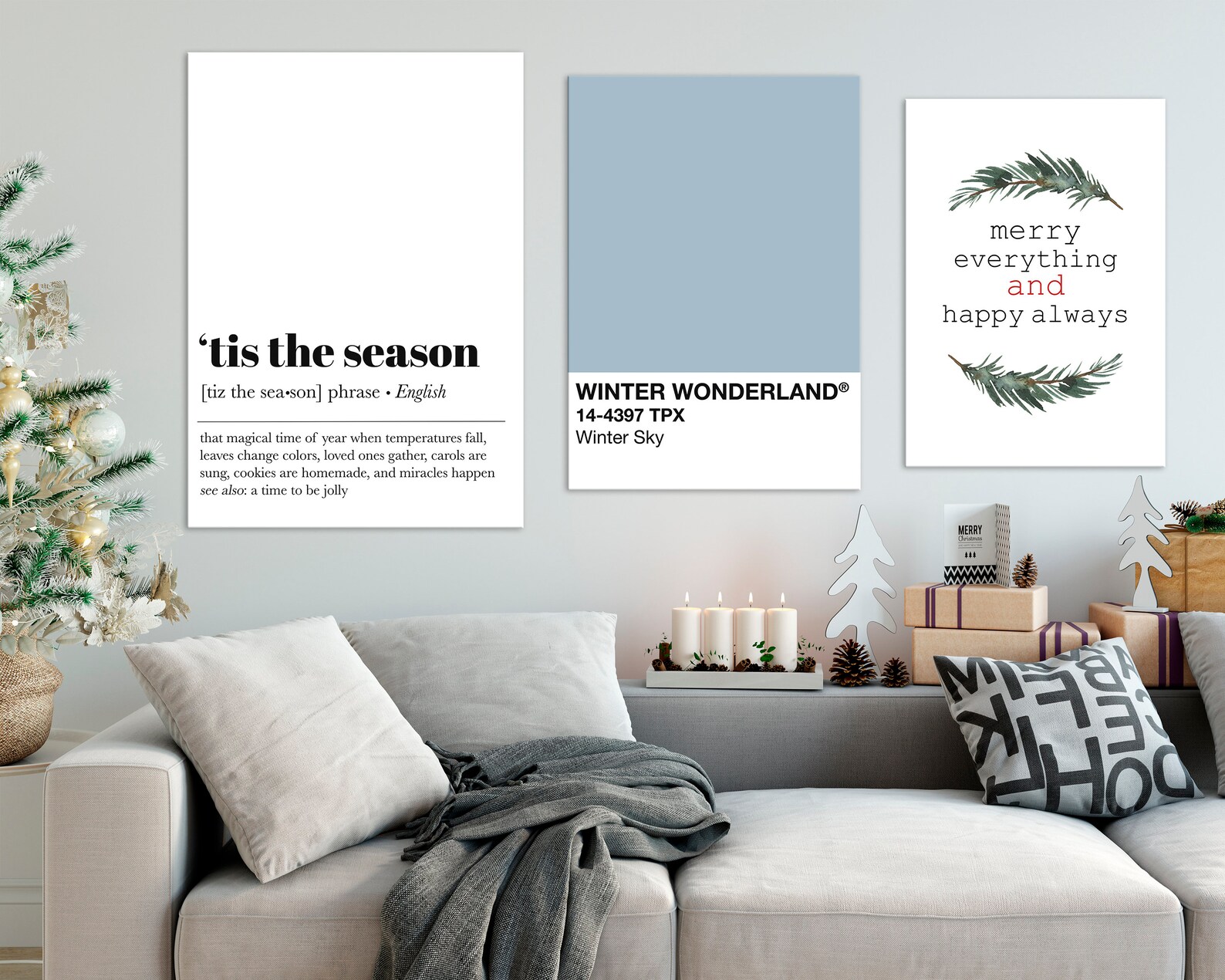 Winter Sky Print Printable Winter Wall Art Blue Color - Etsy