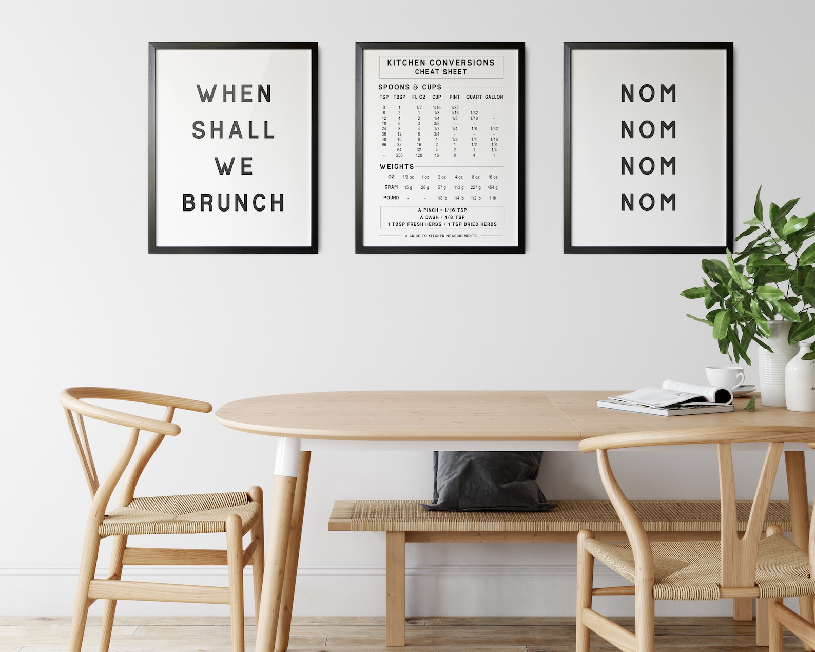 Kitchen Conversion Chart | Kitchen Printable Wall Art | Kitchen Wall ...